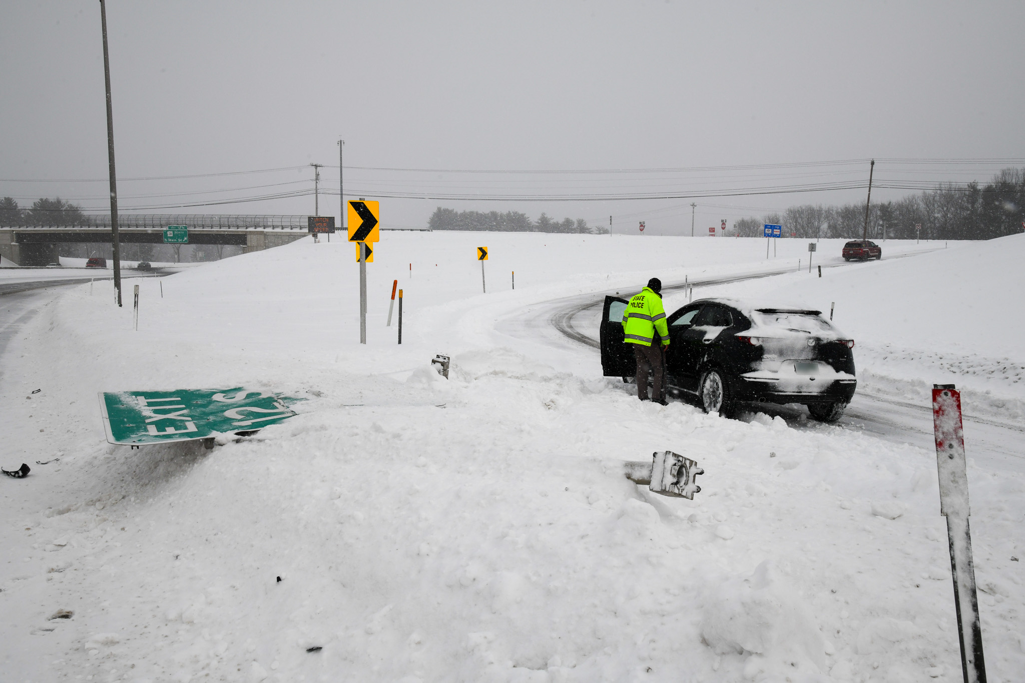 Winter storm brings 46 crashes and 77 vehicles off road in state ...